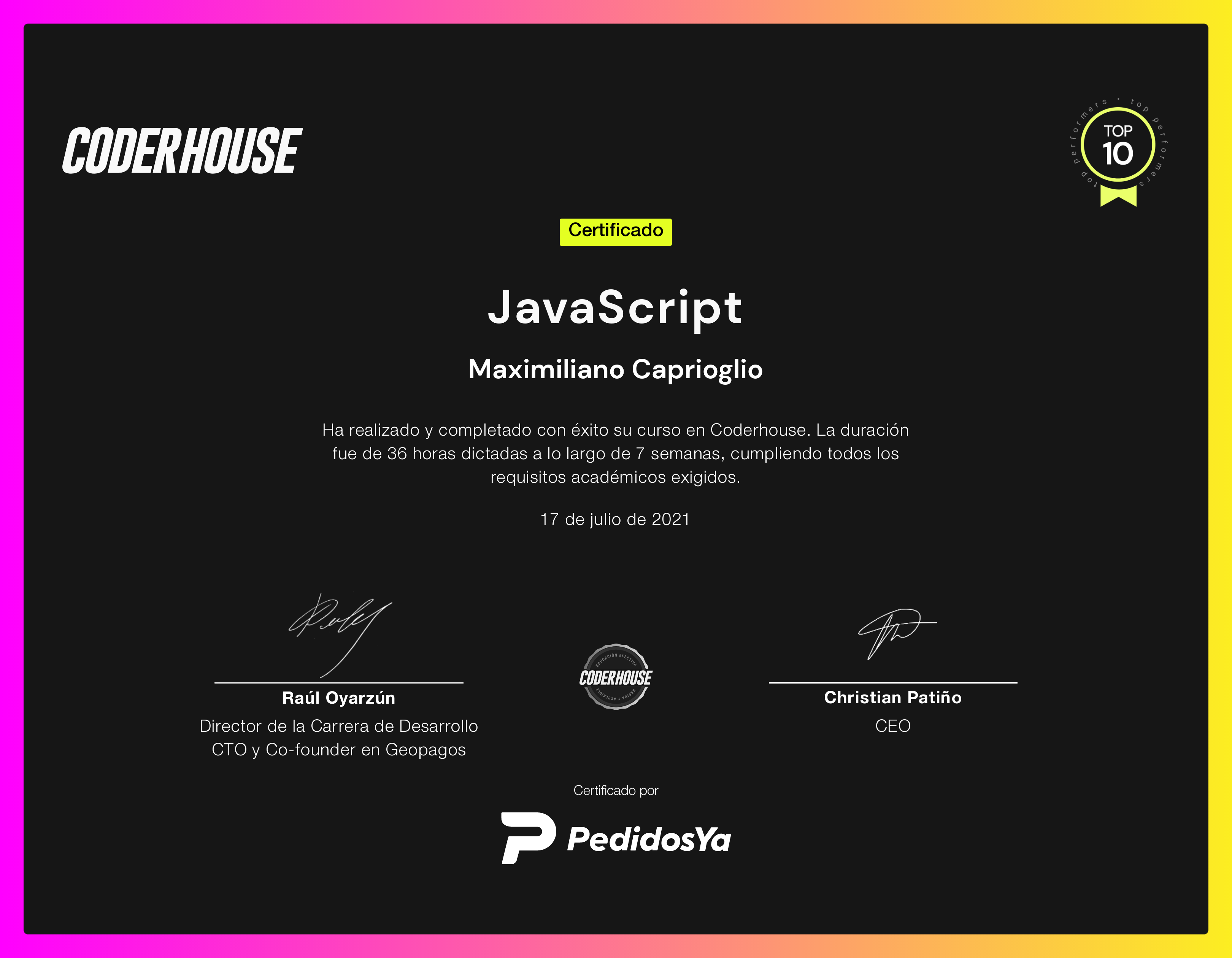 Portfolio de Maximiliano Caprioglio